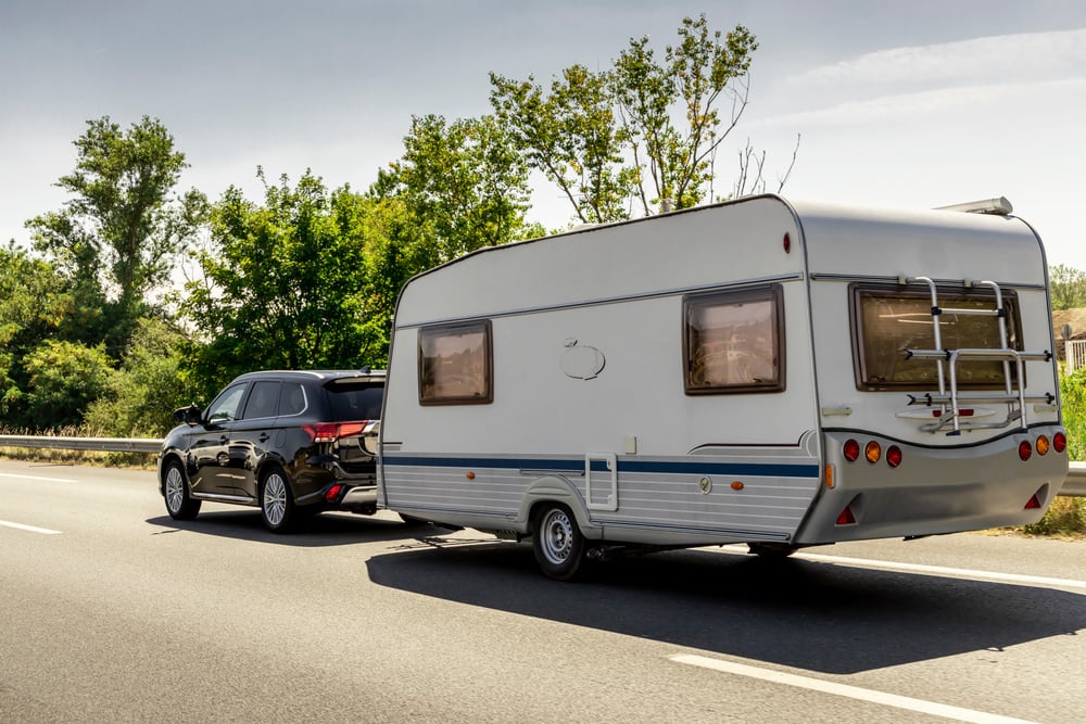 Towing a caravan in windy conditions